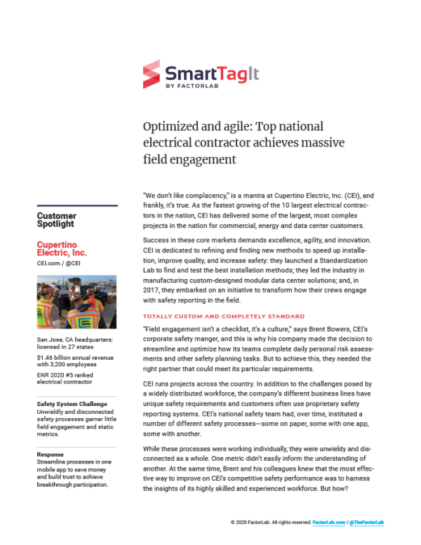 Cupertino Electric uses SmartTagIt to strengthen its people-first ...